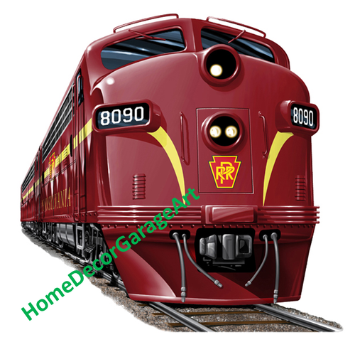 Pennsylvania PRR Locomotive Railroad Cutout Metal Sign Train Room ...