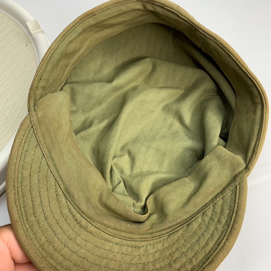 US Army WWII OD HBT Field Cap Combat Fatigue Hat Herringbone Twill ...