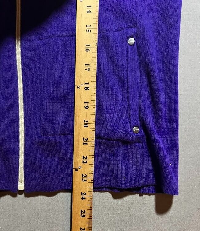 Lauren Ralph Lauren Track Jacket Womens L Purple Black Zip Long Sleeve ...