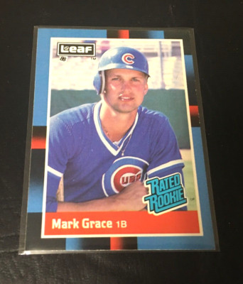 MARK GRACE ROOKIE 1988 DONRUSS LEAF ROOKIE CARD #40 CHICAGO CUBS RATED ...
