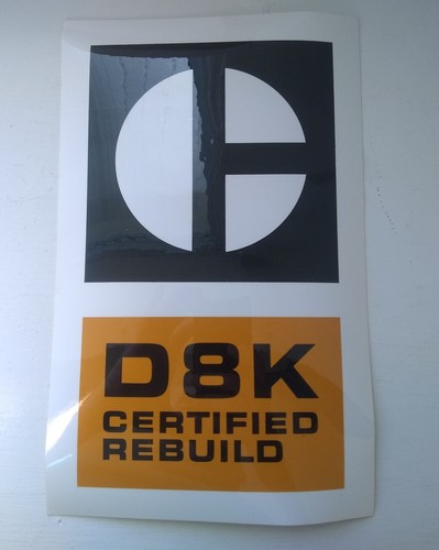 Caterpillar NOS CAT D8K CERTIFIED REBUILD Crawler / Dozer Decal Sticker ...