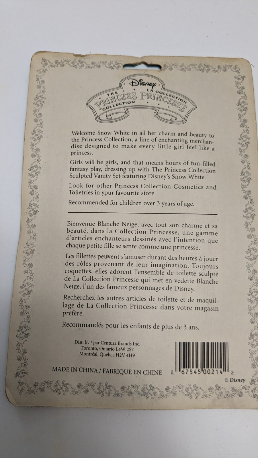 Disney The Princess Collection Snow White Sculpted Mirror, Brush & Comb ...