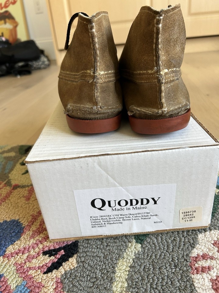 Quoddy Chukka Boot Sz 11 Calico Khaki Suede Brick Camp Sole Sz 11 | eBay