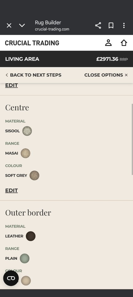 Crucial Trading Sisool Masai Rug 3.5m x 3.5m with Leather Trim RRP £ ...