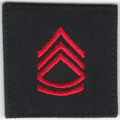 2" x 2" Black Red E-7 E7 Sergeant 1st Class Rank Patch Fits For VELCRO ...
