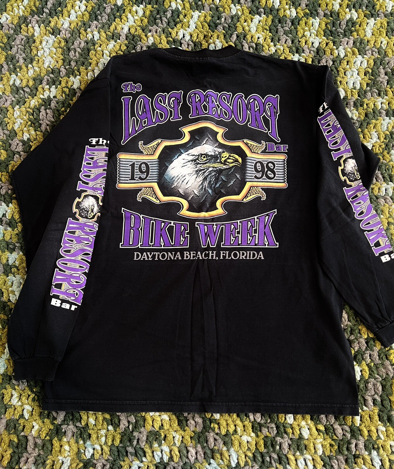 1998 Vintage Last Resort Bar Bike Week Long Sleeve Sh… - Gem