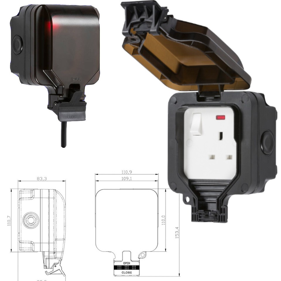 Weatherproof Outdoor Single Twin Double Fused Spur Outside Garden ...