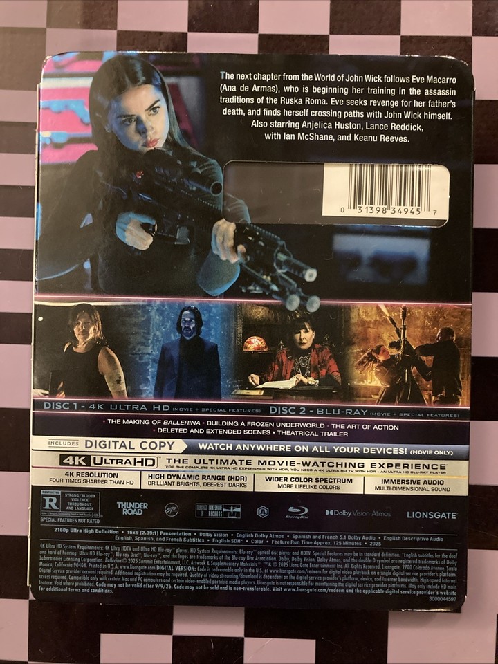 NEW! BALLERINA from The World Of JOHN WICK 4K UHD +BLURAY+ DIGITAL W/ SLIPCOVER | eBay