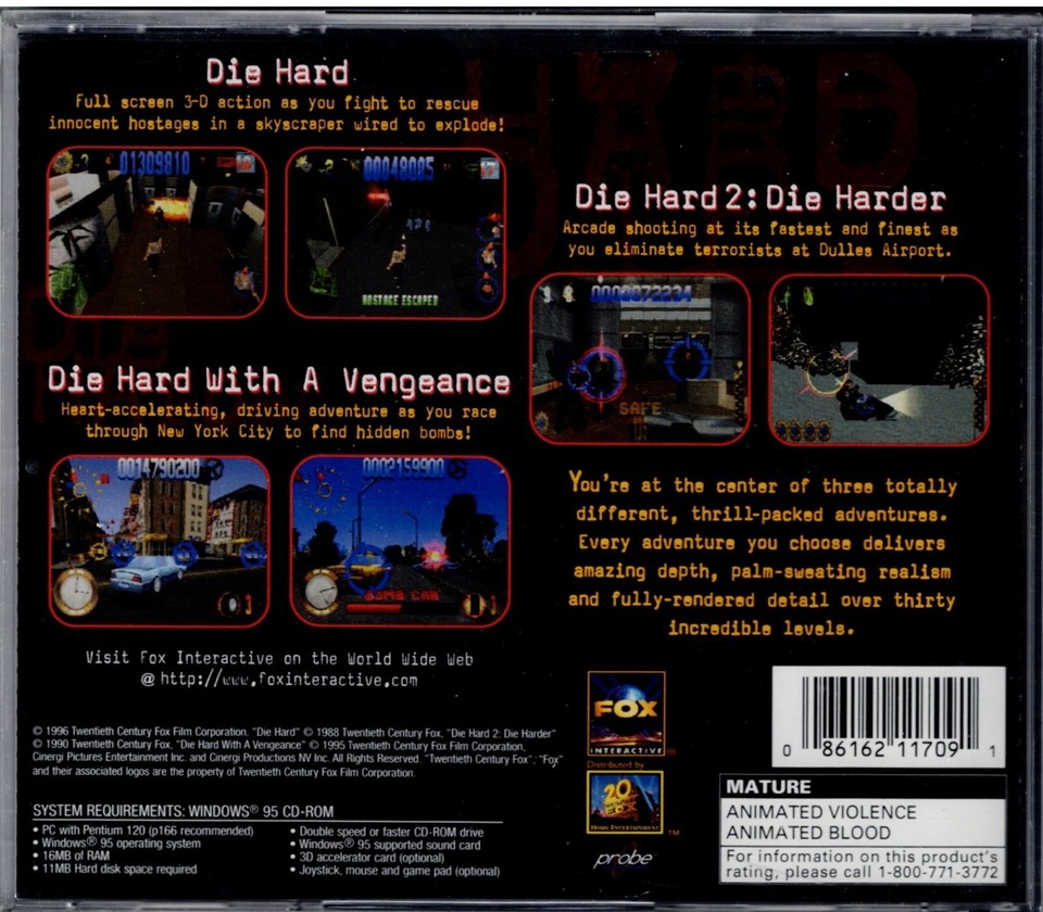 Die Hard Trilogy Pc New XP 3 Maximum Action Adventure Games | eBay