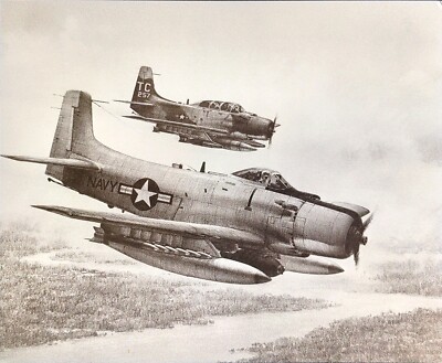 Vintage Bookplate Art Print DOUGLAS AD (A-1) SKYRAIDER Aircraft ...