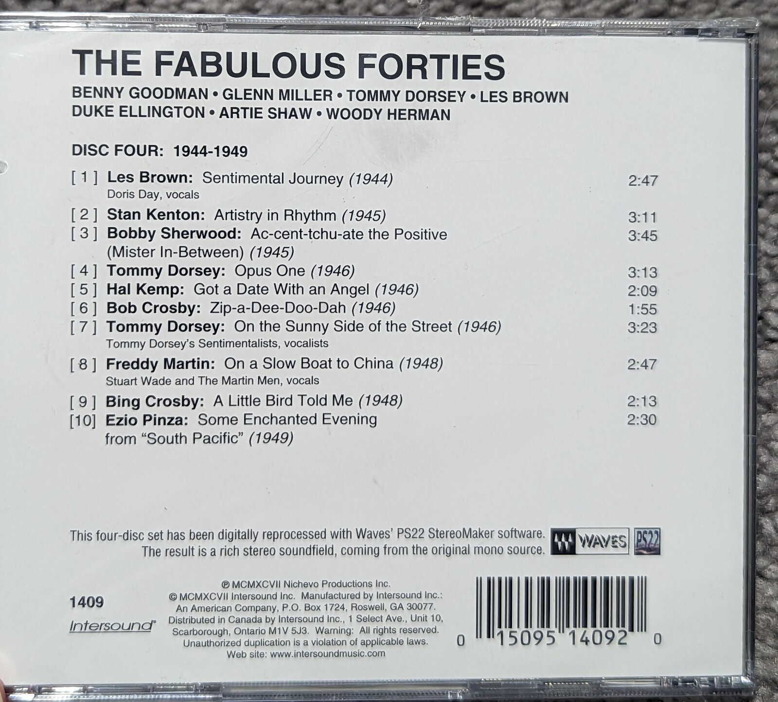 The Fabulous Forties Glenn Miller, Benny Goodman, Artie Shaw & more CD ...