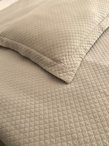 Restoration Hardware King Greystone Box Stitch Quilt 100x 84 and Pair ...