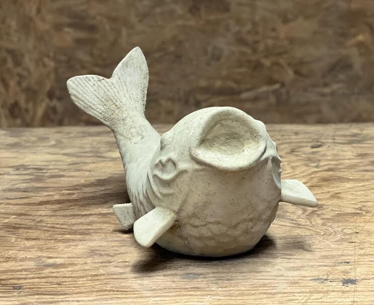 Patio Fish Koi Statue Stone Sea Animal Sculpture Realistic Fish Figure ...