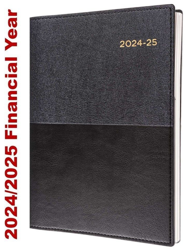 2024-2025 Financial Year A5 BLACK Vanessa Diary Day To Page FY185.V99 ...