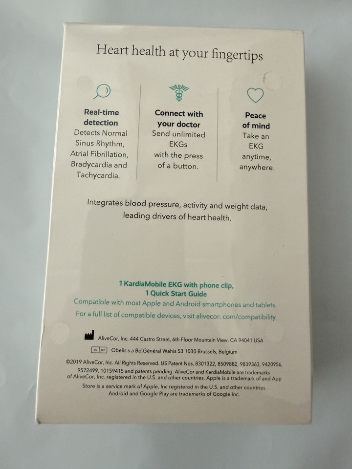 AliveCor AC-009 KardiaMobile Personal EKG Monitor iOS & Android ...