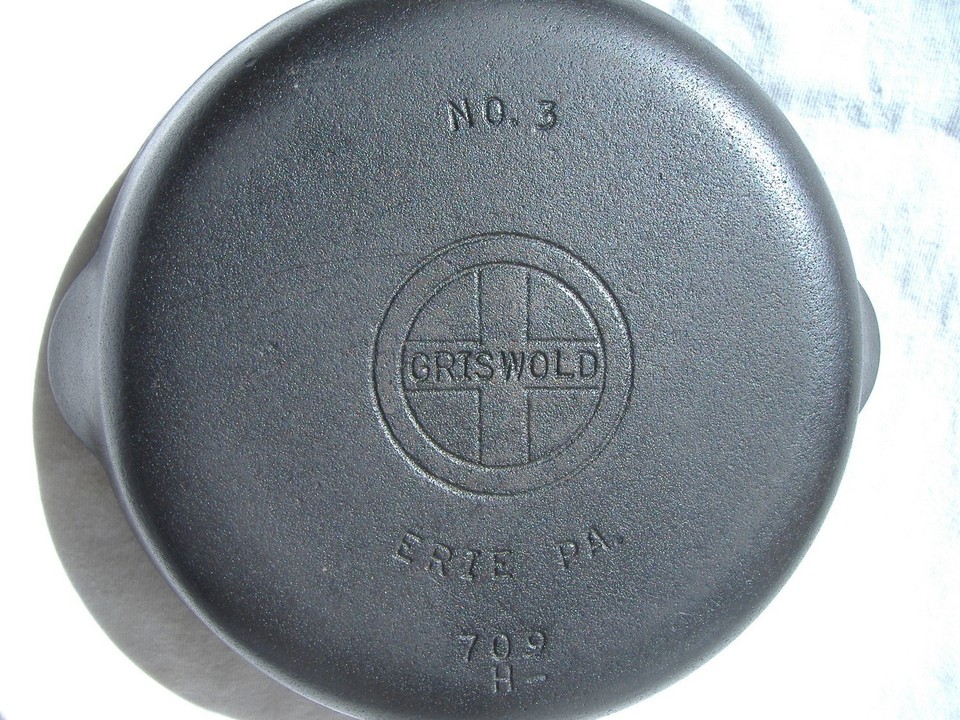 Griswold Cast Iron Skillet No. 3 Small Logo 709 H | eBay