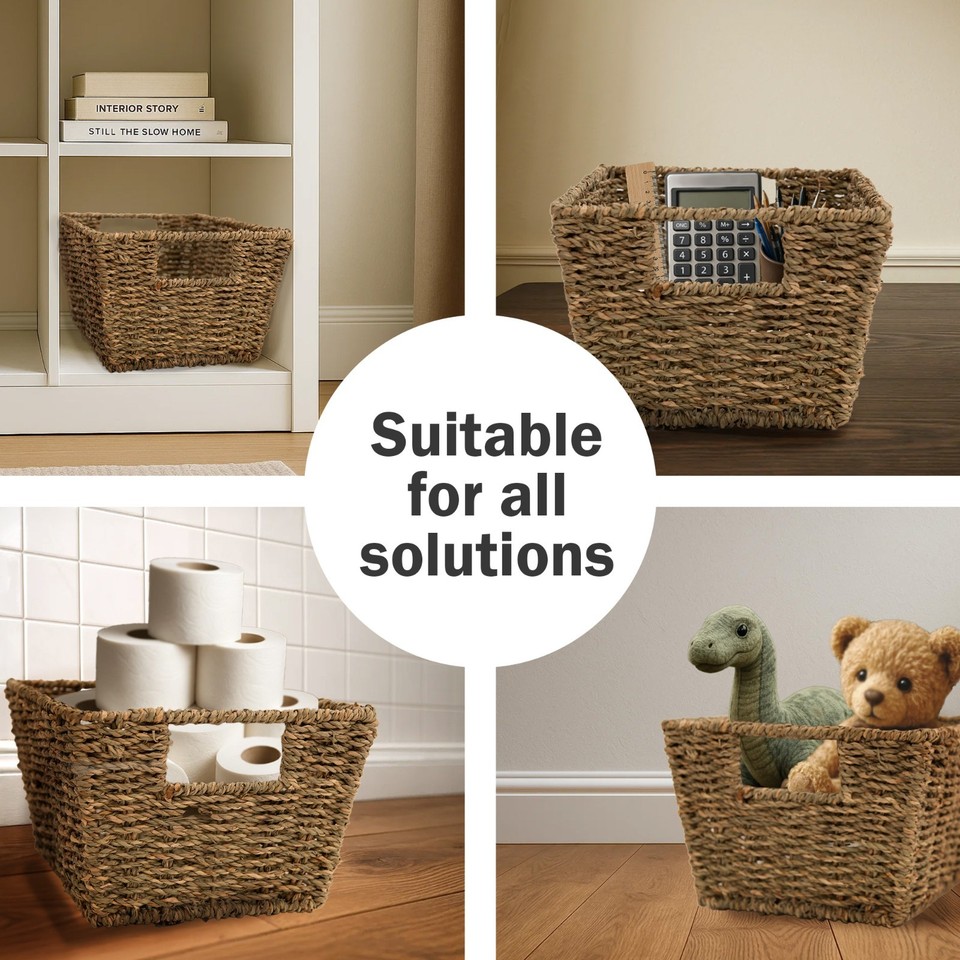 Libbi Lou Set of 4 Seagrass Storage Baskets – Natural Woven Storage ...