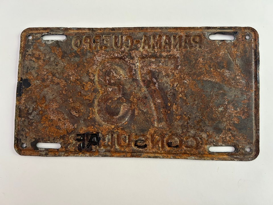 1940 to 1948 Panama Consular License Plate Diplomat ONE OF ONLY THREE ...
