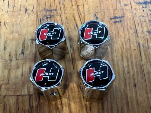 HURST H LOGO EMBLEM VALVE STEM CAPS SET OF 4 FITS AMC BUICK PONTIAC ...