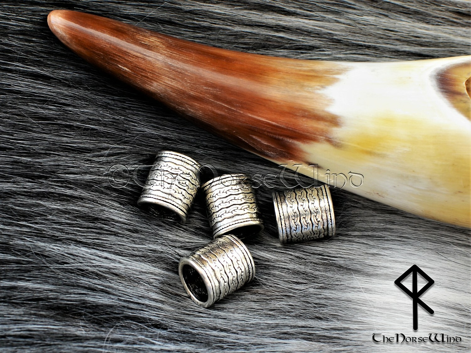 Viking Beads 2 PCS Celtic Knot Beard Ring Hair Dreadlock Dwarven Norse ...