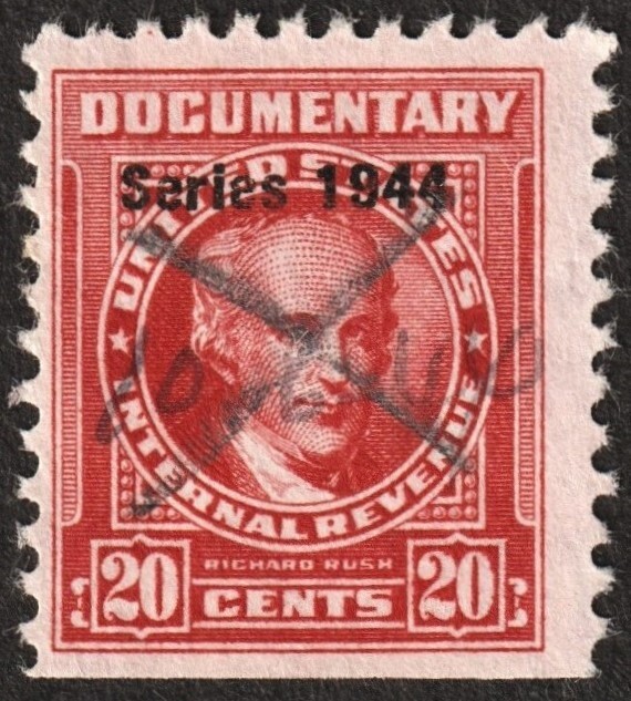 PAPER-GEM: scott#R393 US documentary revenue stamp usa 1944 overprint ...