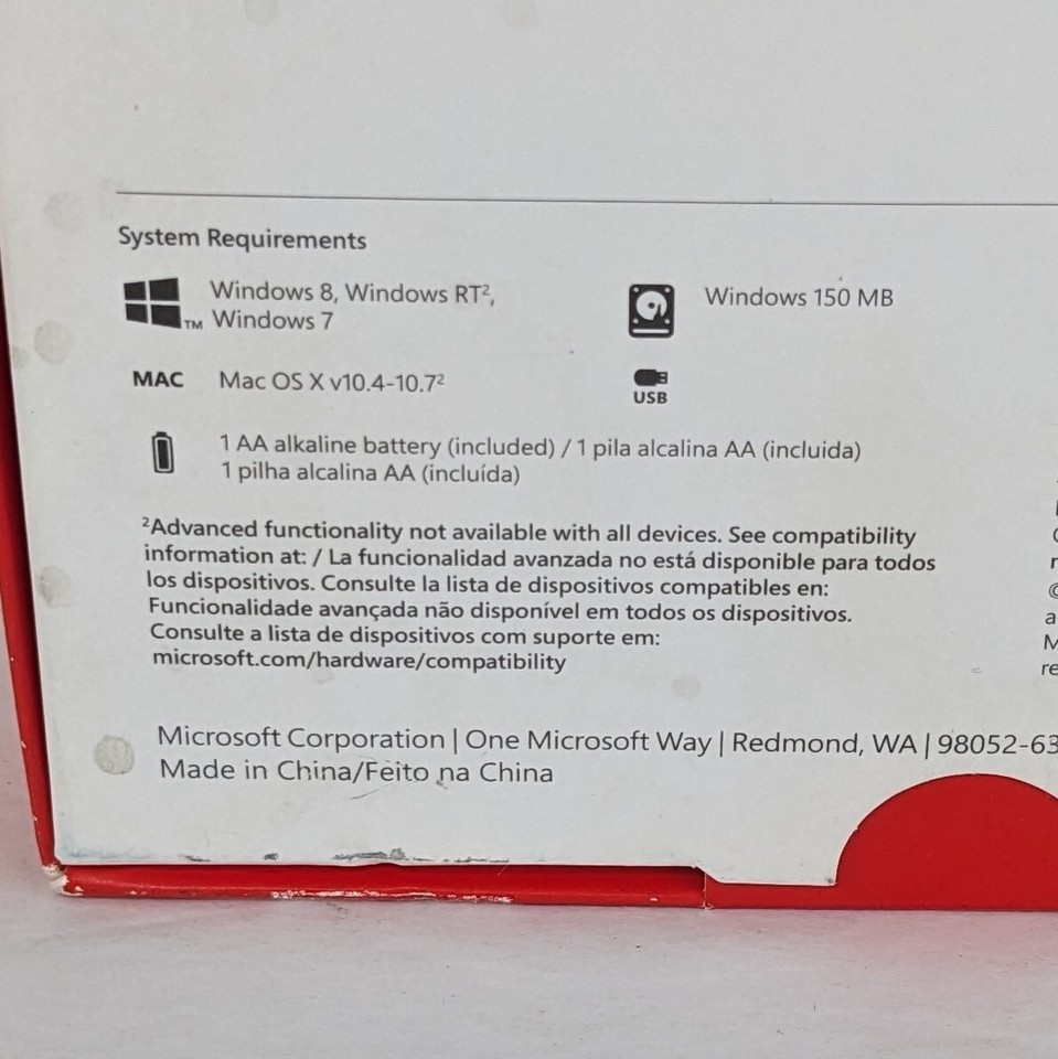 Microsoft Wireless Mobile 3500 Mouse Cyan Blue (Model 1571, 1496) NEW ...