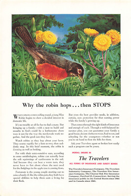 Travelers Insurance Print Ad Insurance Advertising Robin Bird Vintage ...