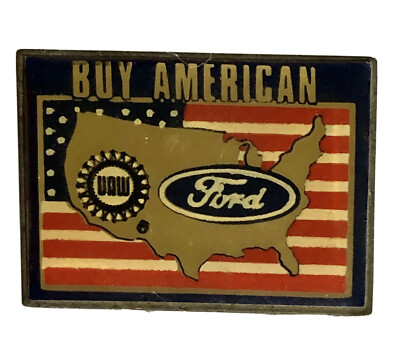 Buy Ford Motors American UAW Union Pin Lapel Car Pin USA Flag Patriotic ...