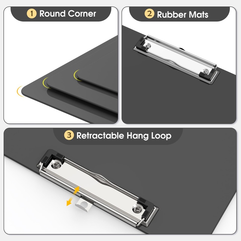 Plastic Clipboards 2 PCS A4 Grey 8.5x11 for Classroom Office Supply Students | eBay