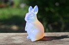 2.3'' Pink opalite Rabbit Quartz crystal skull carved decor healing ...