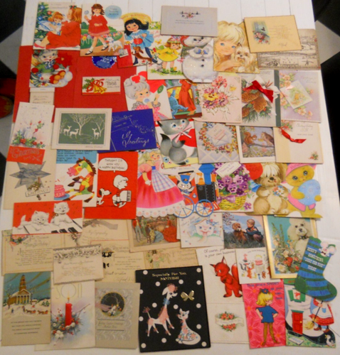 Lot 51 Vtg 1920s-60s MCM WWII Bday Xmas Easter Mother's Day Valentines Cards | eBay