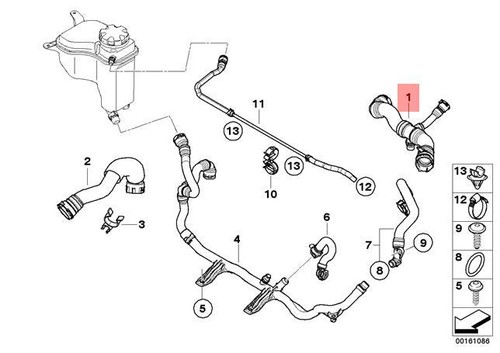 NEU BMW E81 E82 E87N COUPÉ OBERER SCHLAUCH FÜR MOTORKÜHLER 17127566024 ...