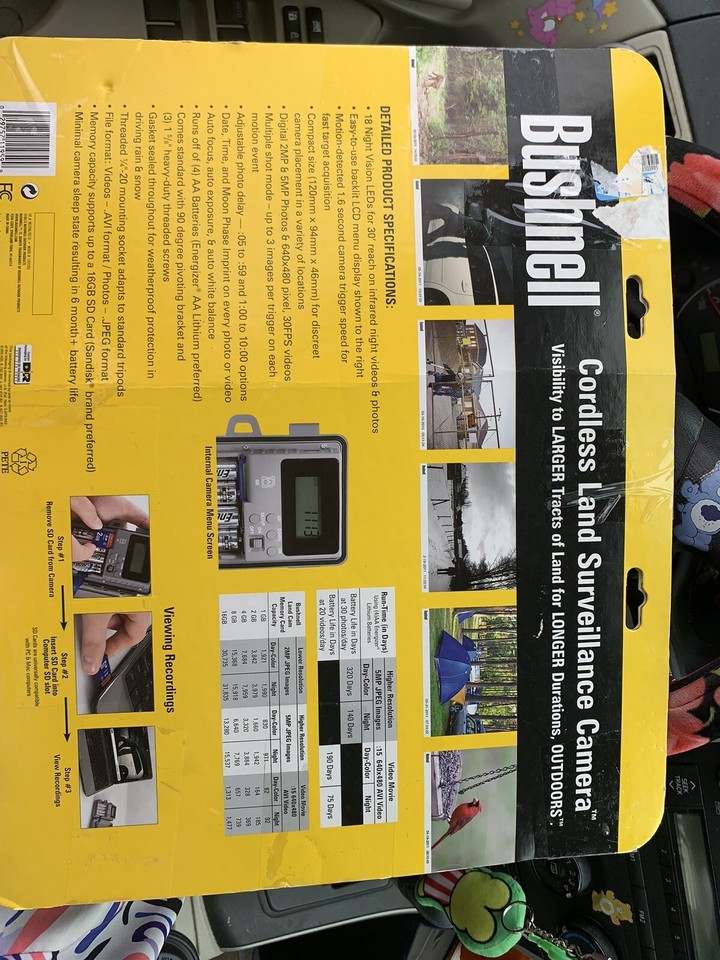 WiFi Motion Activated Bushnell Surveillance Camera Model 119512CL NIP ...