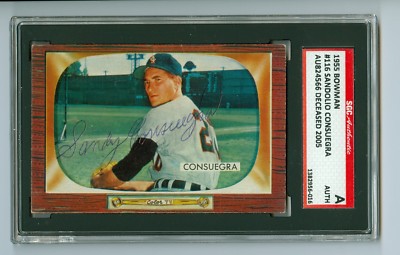 Sandy Consuegra 1955 Bowman Vintage Autograph Card #116 White Sox SGC ...