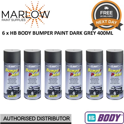 6 X HB BODY BUMPER PAINT AEROSOL 400ML DARK GREY - PLASTIC ABS TRIM | eBay