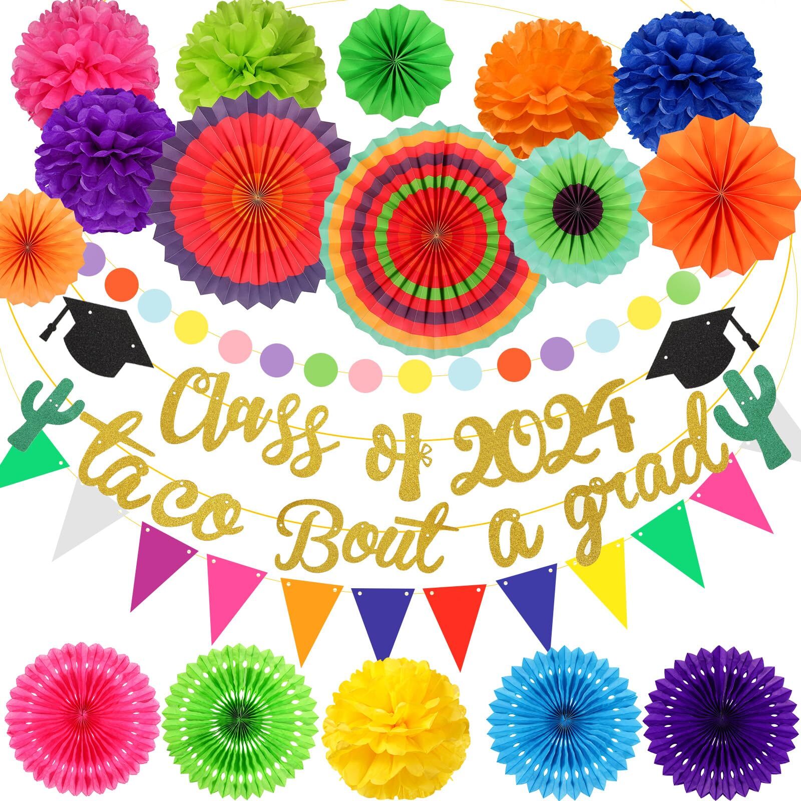 Mexican Graduation Party Decoration Set Class of 2024 Taco As Picture ...