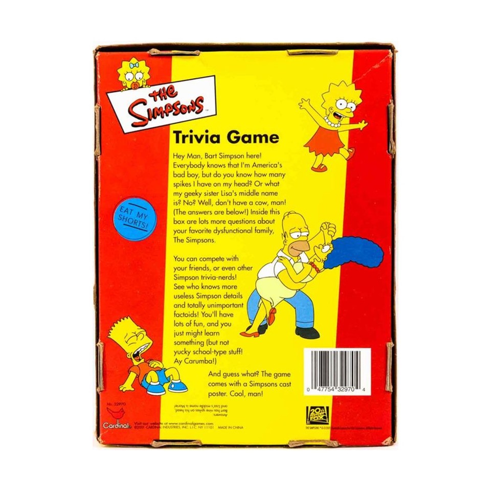 Cardinal Boardgame Simpsons - Trivia Game (Cardboard Box Ed) Box Fair ...