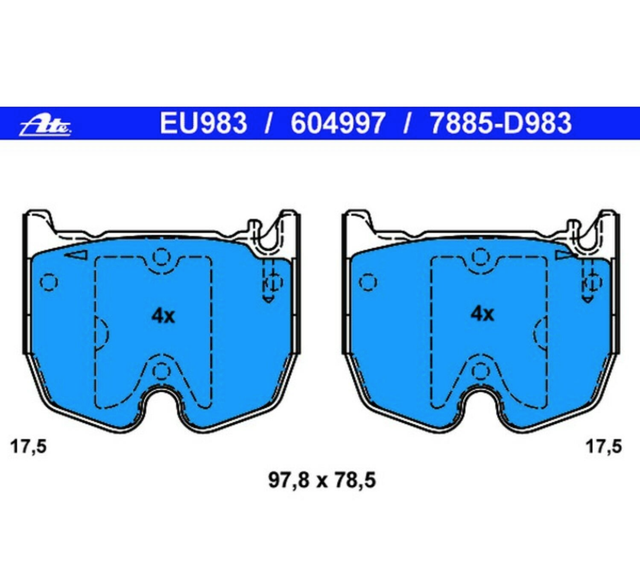 ATE Disc Brake Pad Set Front 604997 0034207120 for MERCEDES MB for sale ...