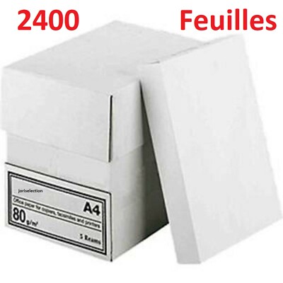 Lot de 5 Ramette de 500 feuilles A4 papier blanc 80g LASER JET D'ENCRE ...