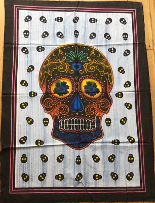 Skull Indian Batik Cotton Wall Hanging !! Brand New !! | eBay