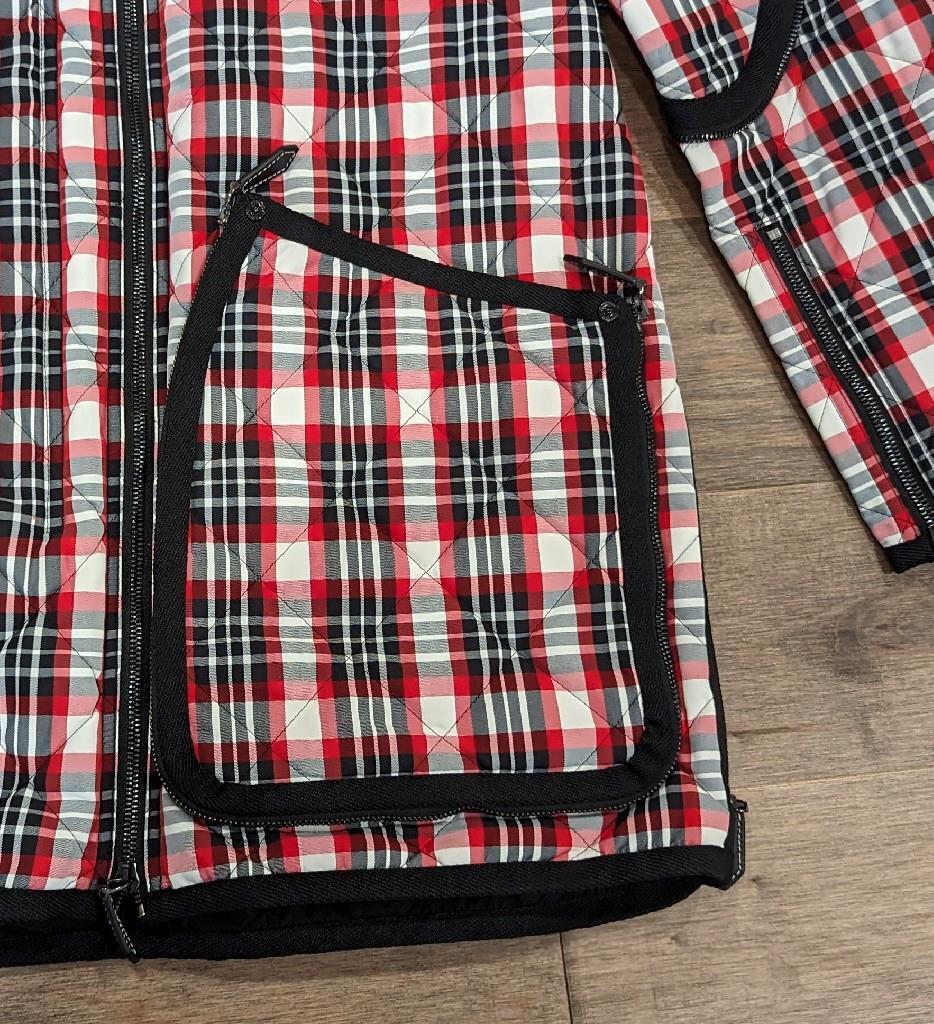 $3660 Mens BURBERRY Check Diamond Quilted Jacket Bright Red $3660 Mens BURBERRY Check Diamond Quilted Jacket Bright Red