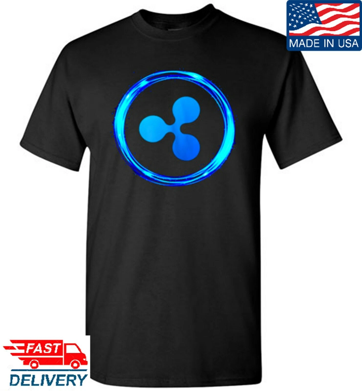 XRP Crypto Gift Cryptocurrency Ripple XRP Moon T-Shirt, Blue Ring XRP ...