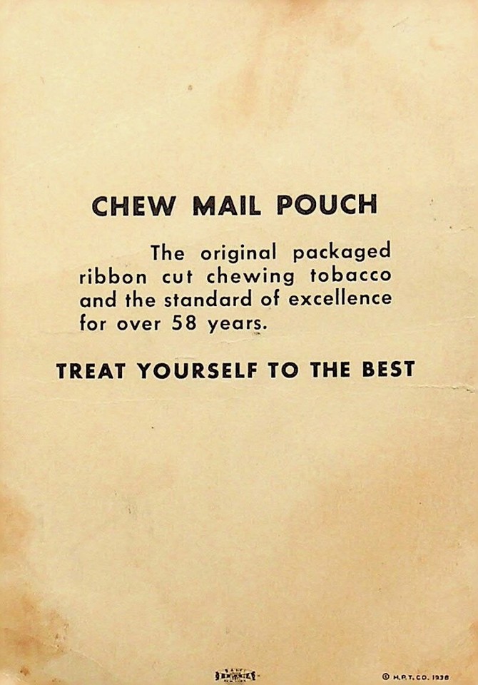 1938 MAIL POUCH CHEWING TOBACCO SMILING BABY ADVERTISING CARD - LL-59 ...