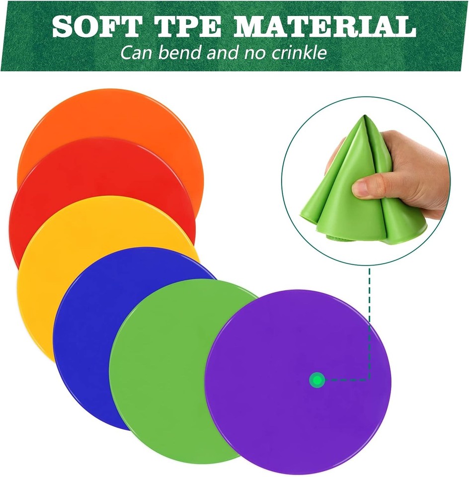 Poly Spots Spot Markers for 9 inch, Red, Orange, Yellow, Green, Blue ...