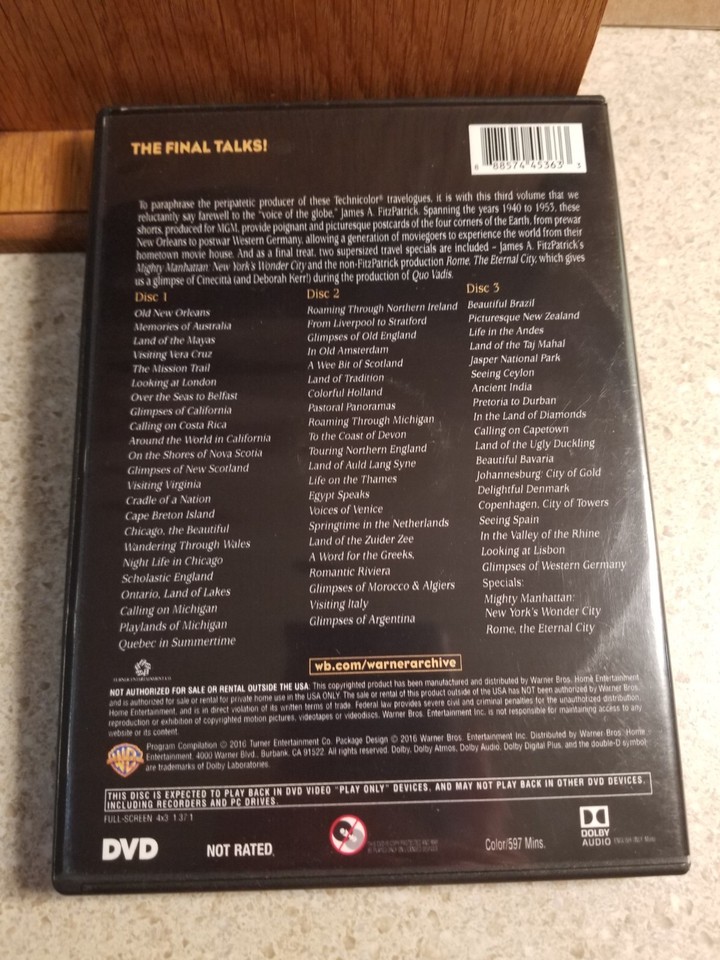 James A. Fitzpatrick Traveltalks Shorts: Volume 3 (DVD) 888574453633| eBay