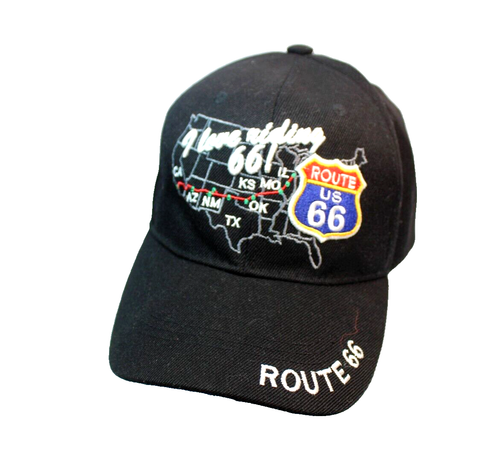 I Love Riding Route US 66 Ball Baseball Cap Hat Strapback Black ...