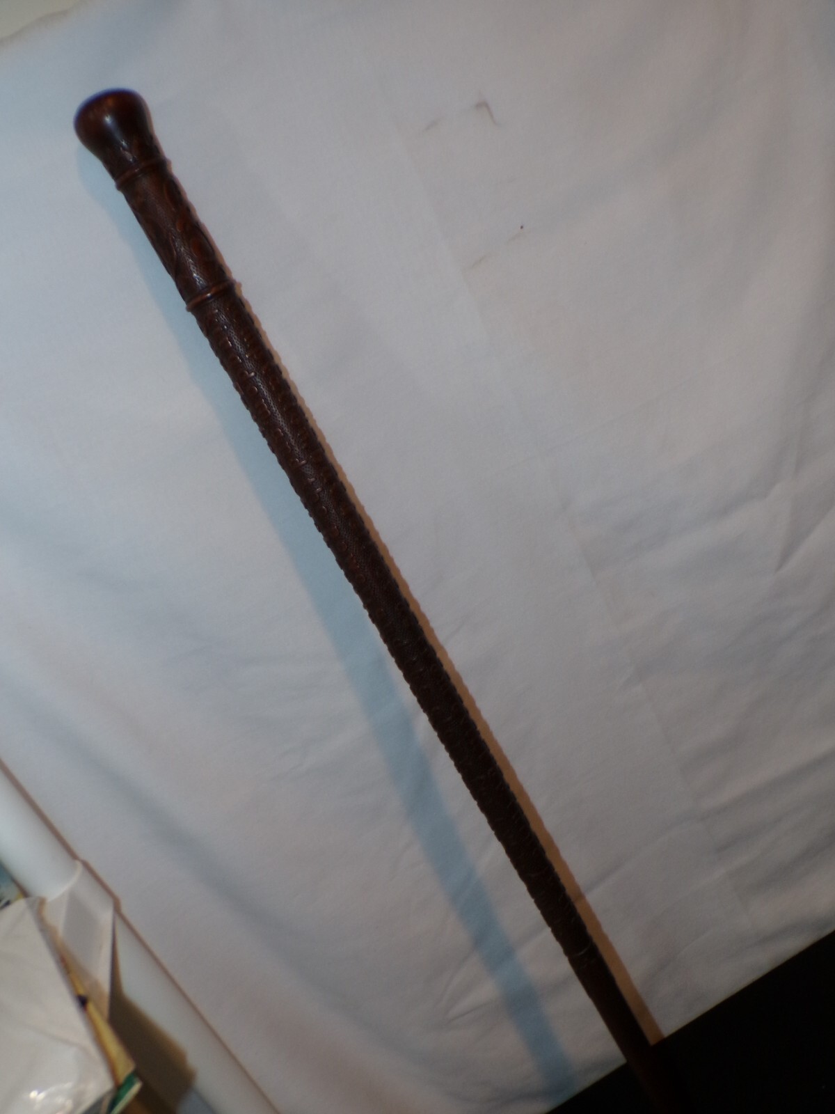 Vintage Lord's Prayer Wood Carved Cane Walking Stick … - Gem