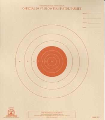 B-2 Orange [B2(orange)] 50 Foot Slow Fire Pistol Target (100) Tagboard ...