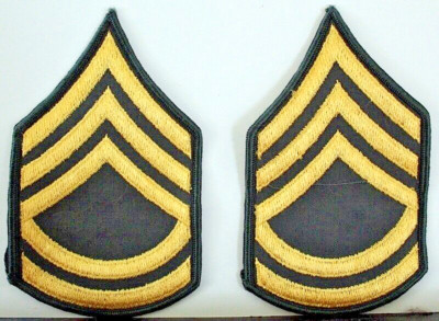 US Army Sergeant First Class SFC Large Rank Insignia Pair Patch Dress ...