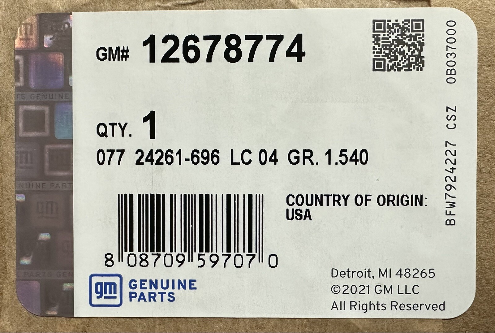 GM 12678774 - Engine Oil Cooler - Genuine GM OEM | eBay